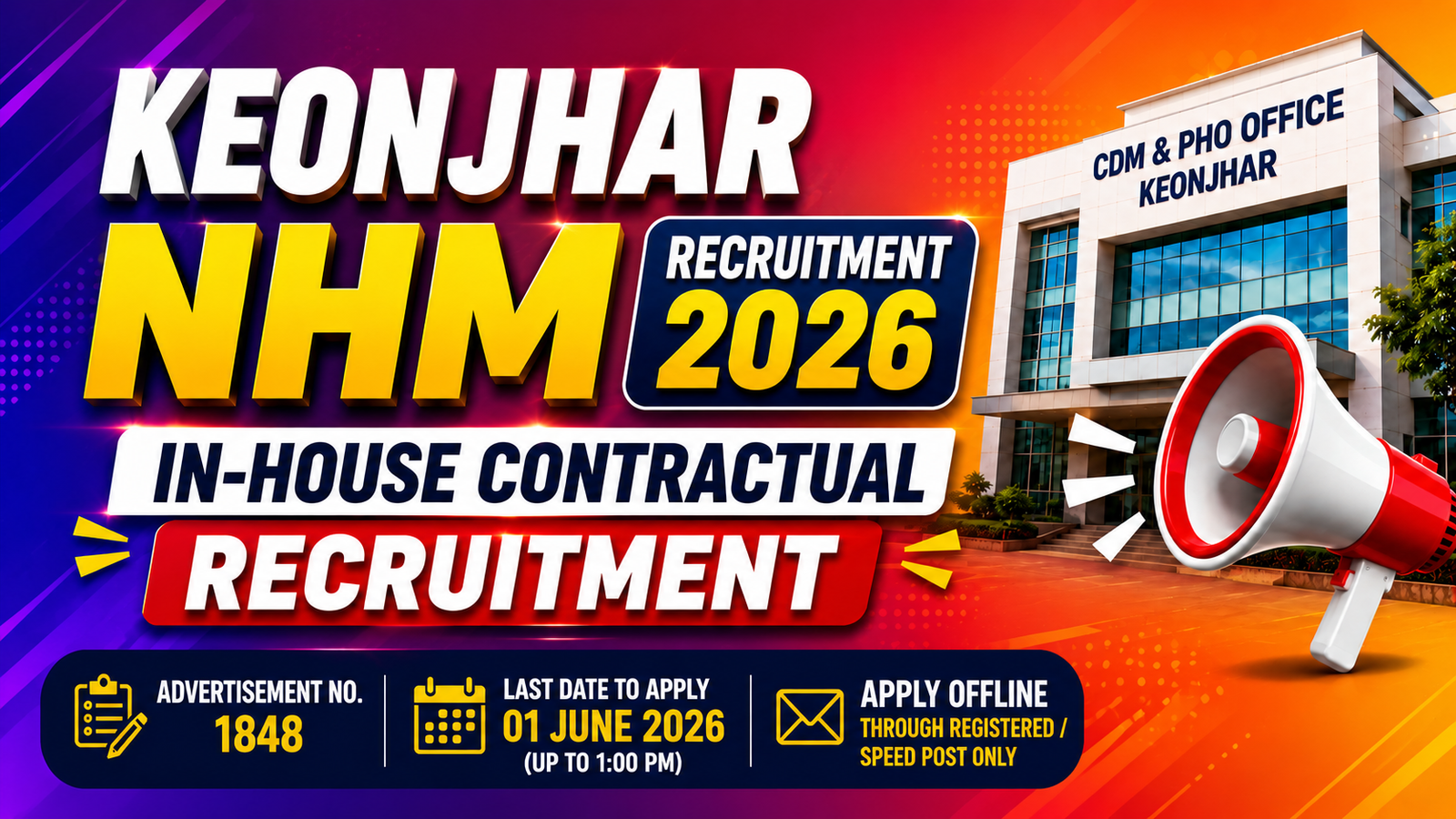 Keonjhar NHM Recruitment 2026 – Pharmacist, ANM, Staff Nurse & MO ...