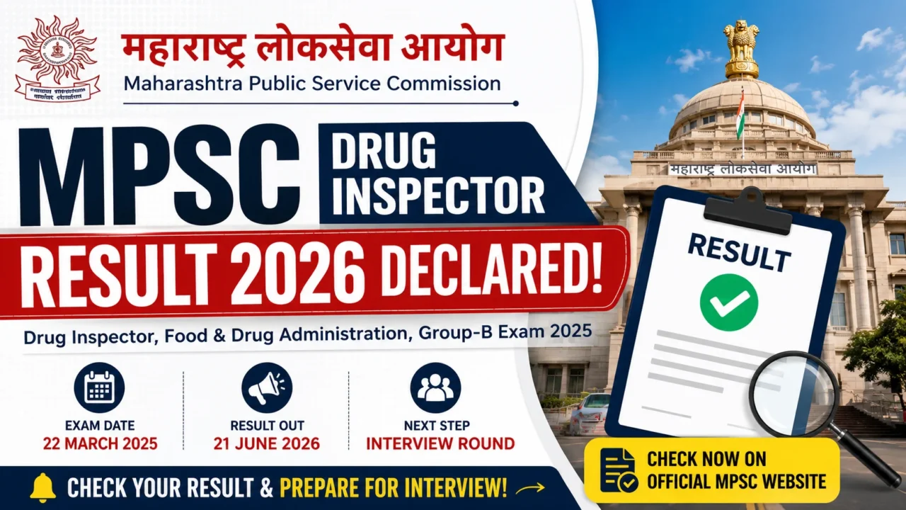 MPSC Drug Inspector Result 2026 Declared: Key Highlights and Next Steps ...